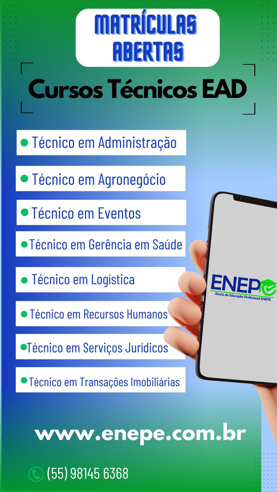 - Saiba o que é SISTEC/MEC e conheça os Cursos Técnicos EAD da ENEPE